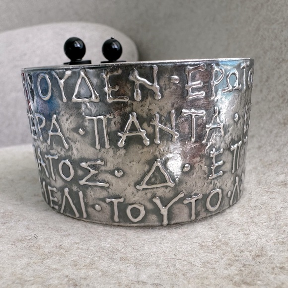 Jewelry | Vintage Silverleather Ancient Greek Cuff | Poshmark